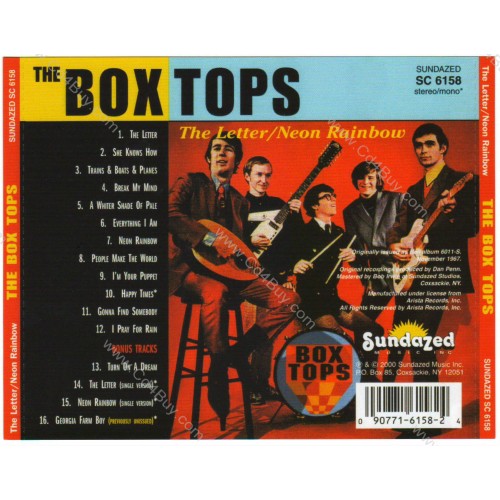 BOX TOPS - The letter/Neon rainbow (+4 bonus tracks)